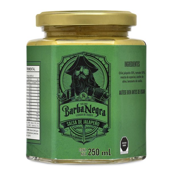 Salsa de Chile Jalapeño Barba Negra Untable de 250 ml | Bodega Aurrera ...