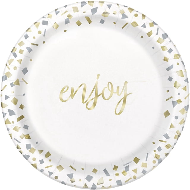 Gold Confetti Celebrate Paper Dessert Plates, 7in, 10ct - Walmart.ca