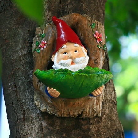 Neinkie Tree Faces Decor Outdoor,Garden Gnome Bird Feeders ,Elf Gnome ...