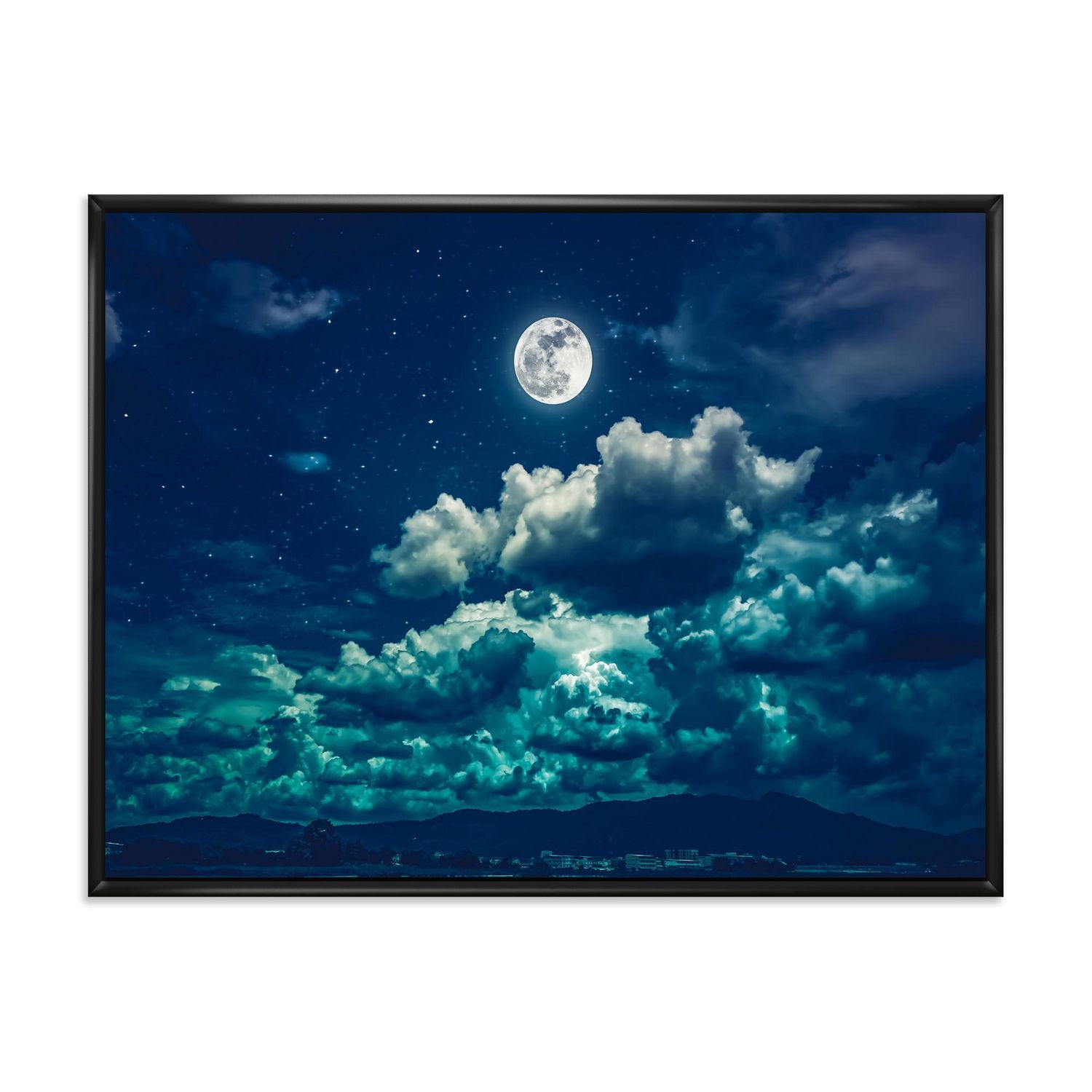 Click here for Designart Full Moon In Cloudy Night Sky Ii Float F... prices