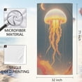 Beach towel boho A jellyfish floating in the sky with a crescent in the ...