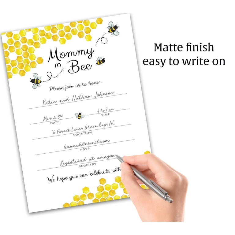 Bee Themed Baby Shower Invitations