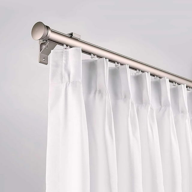 Wall Mount Curtain Rail Track System Roman Rod Heavy-Duty Curtains ...
