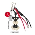 Stylish Schnauzer Puppy Keychain Bag Accessory Water Resistant PU ...