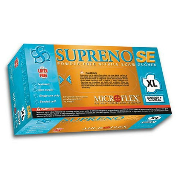 Micro Flex SU-690-S Supreno Se Powder Free Nitrile Gloves - Small ...