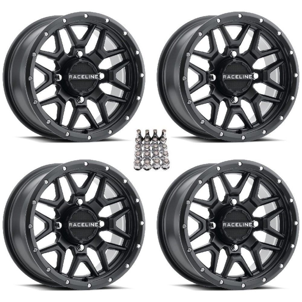 Raceline Krank ATV Wheels/Rims Black 14" Can-Am Commander Maverick ...