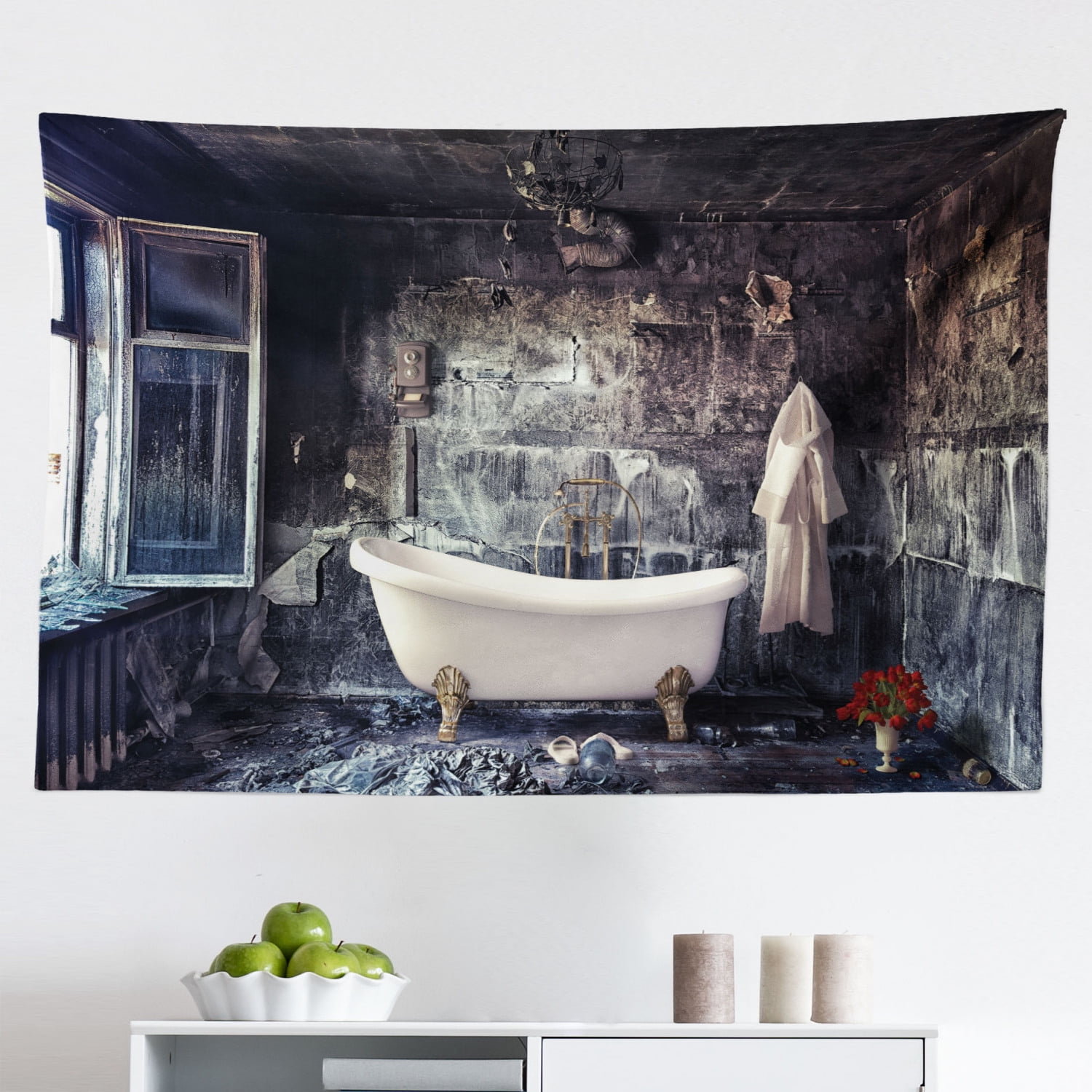 Antique Tapestry, Vintage Tea Party Diamond Forks Spoons Cups Leaves ...