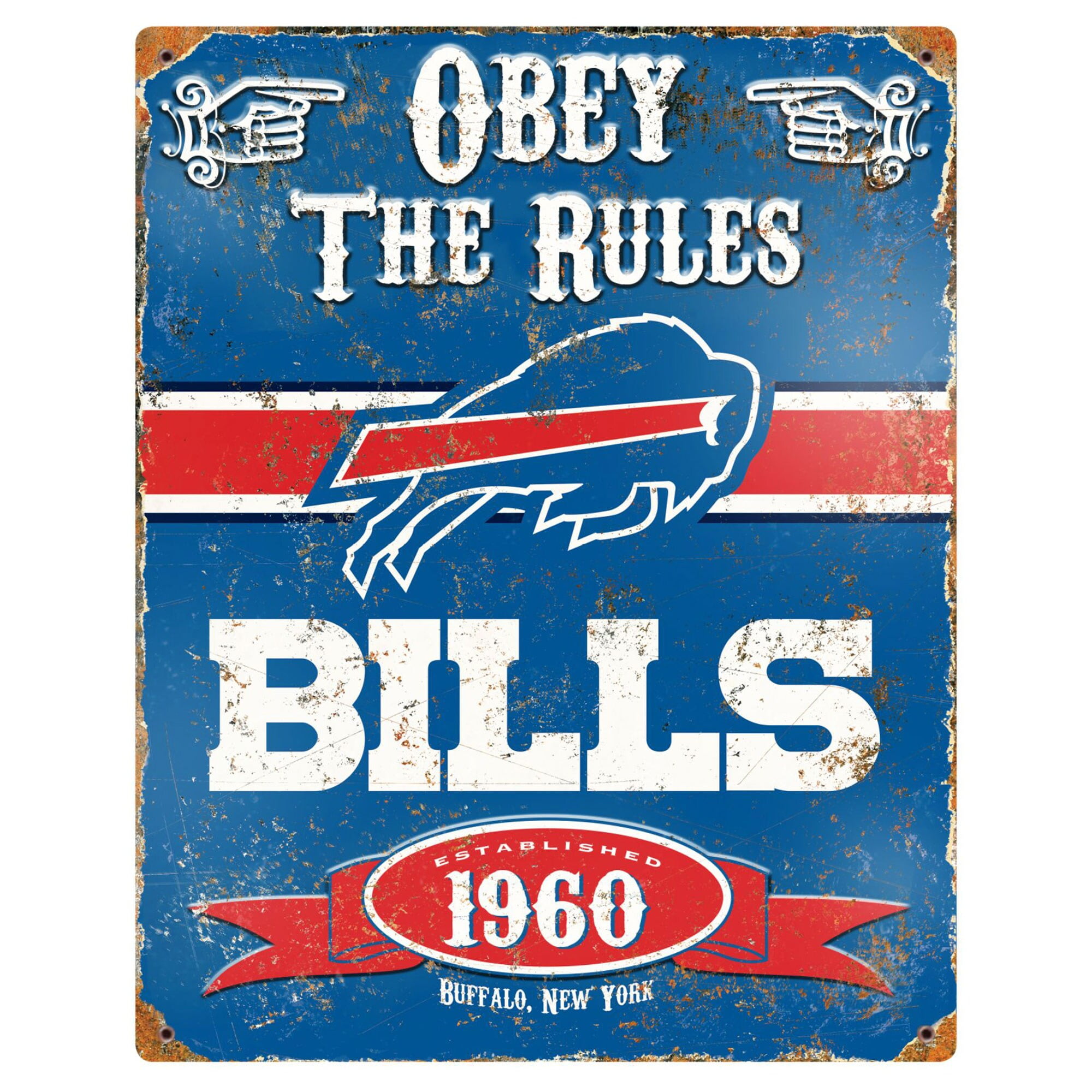 Buffalo Bills 14.5'' x 11.5'' Embossed Metal Sign - Walmart.com