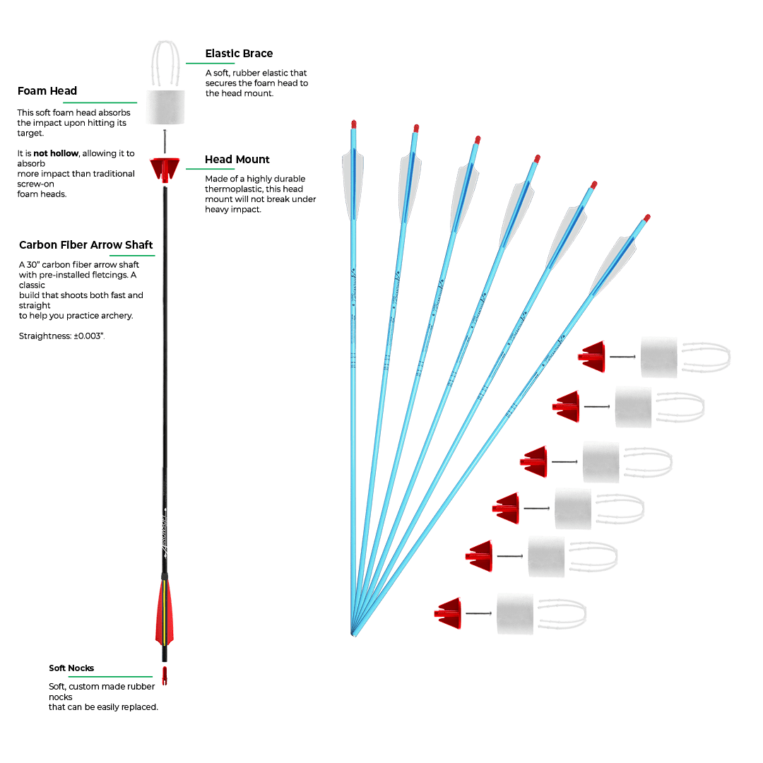 Click here for Arrowsoft Sports 6-Pack Foam Tipped Arrows - 30 -... prices