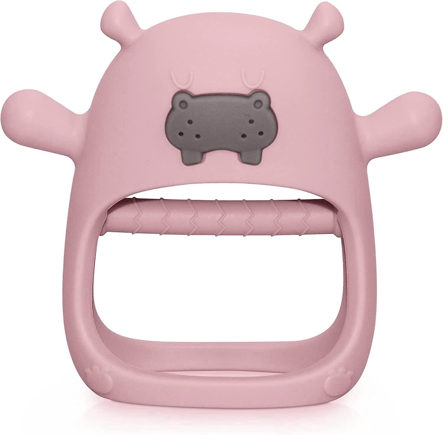 Juguete de dentición de silicona BRI Hipopótamo rosa para bebés de 0 a ...