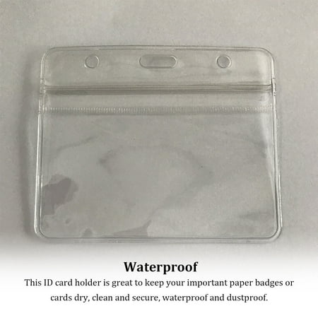 10 Pieces Waterproof Transparent Card Holder Plastic Badge Sleeve ...