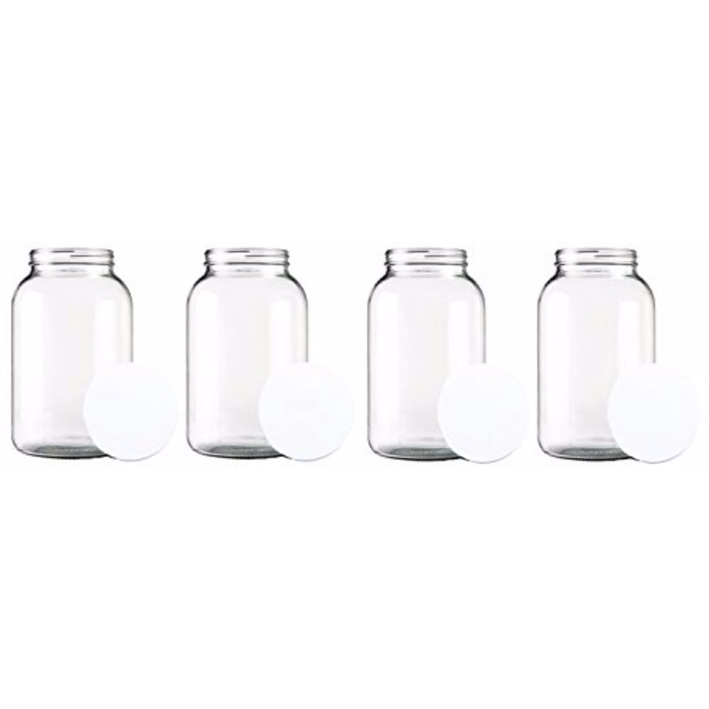 One Gallon Wide Mouth Glass Jar With Lid Set Of 4