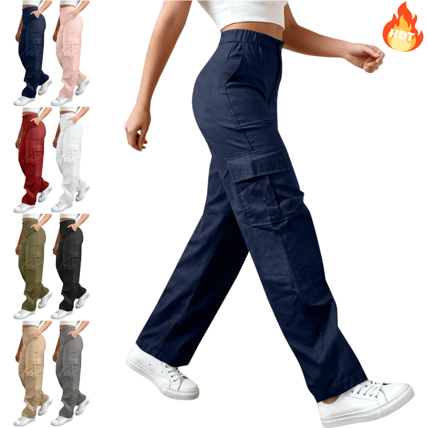 Click here for Mifsaly High Waisted Cargo Pants Women With Multi... prices