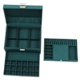 3-Layer Jewelry Box with Lock, Flannel, Earring & Necklace Storage ...