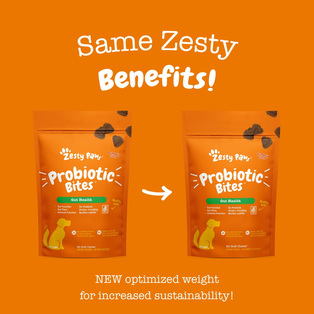 Zesty Paws Probiotic Bites for Dogs, Digestive Probiotics for Gut Flora ...