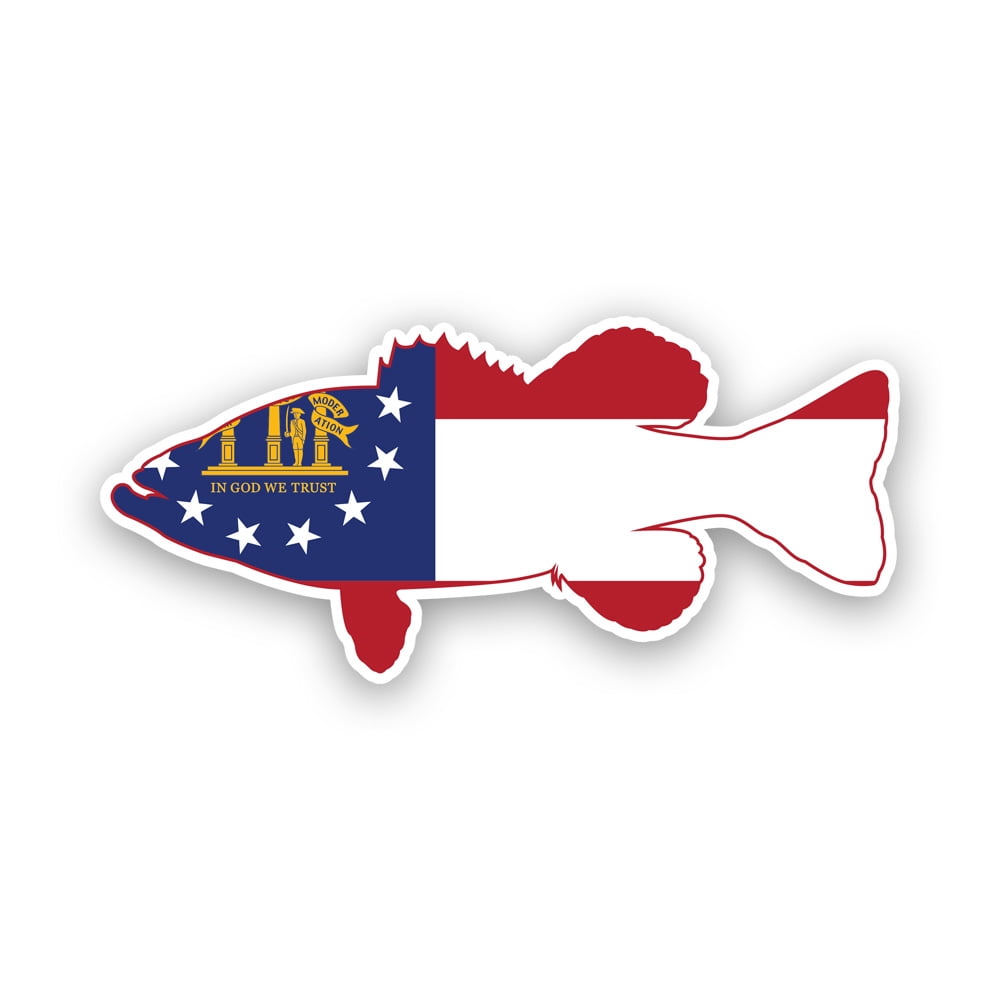 Georgia Bass Flag Sticker Decal - Self Adhesive Vinyl - Weatherproof ...
