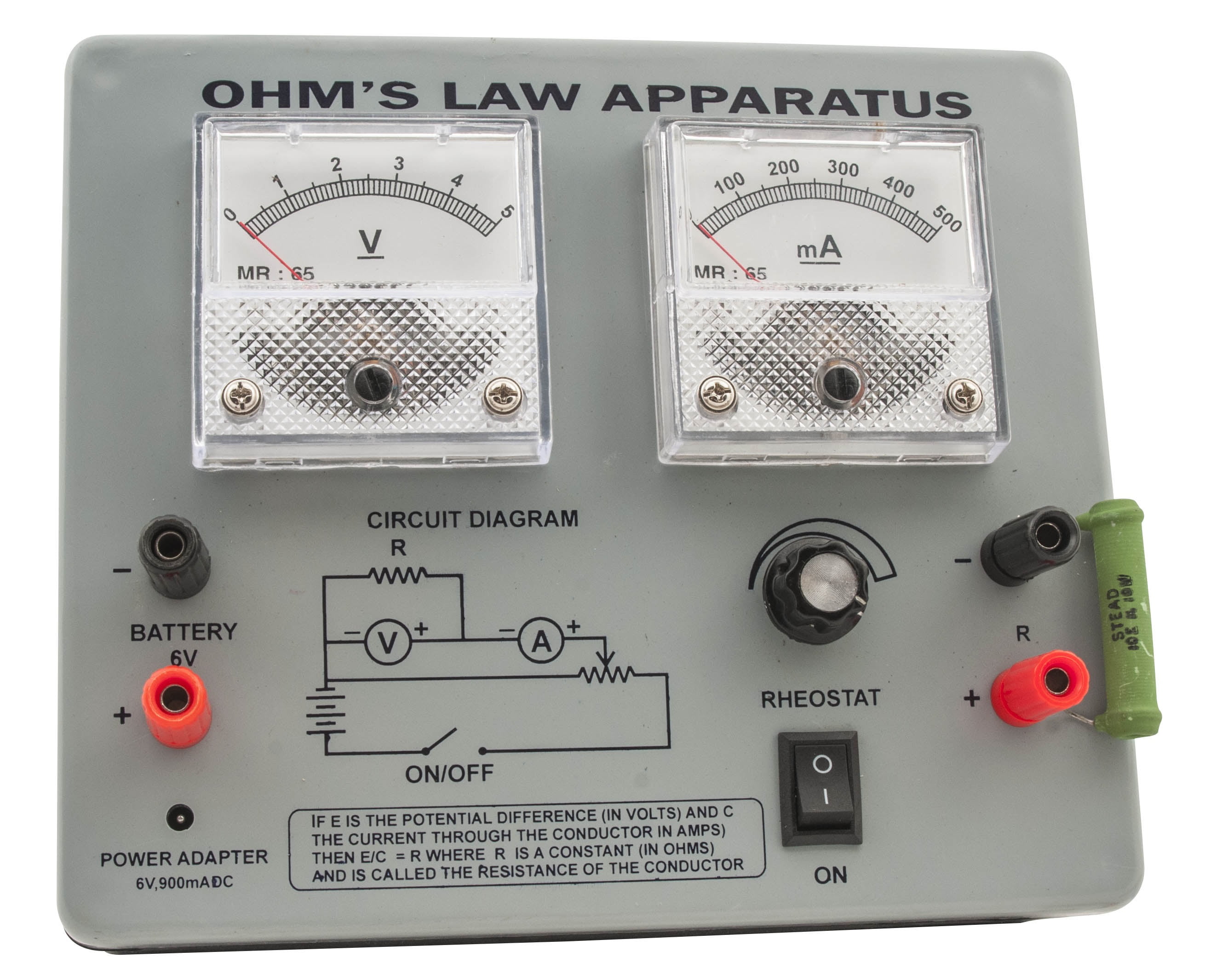 Ohm's Law Apparatus - AC/DC Adapter Included - Demonstrate ...