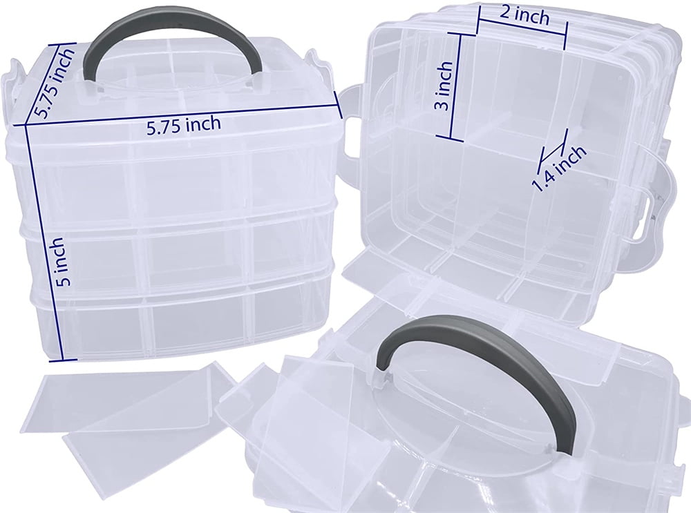 Casewin 3-Tier Transparent Stackable Adjustable Compartment Slot ...