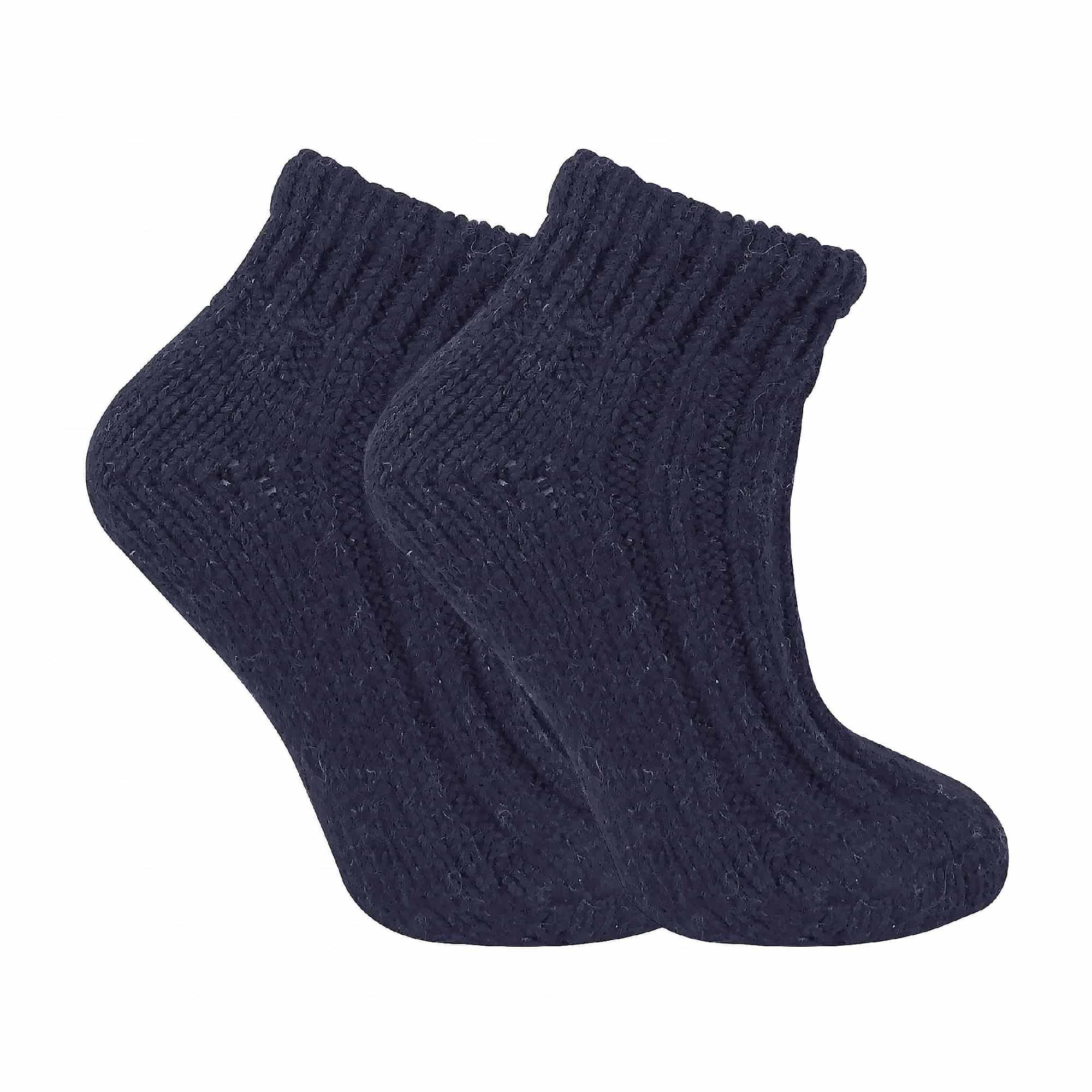 Sock Snob - Ladies Chunky Ribbed Low Cut Wool Blend Ankle Boot Socks ...