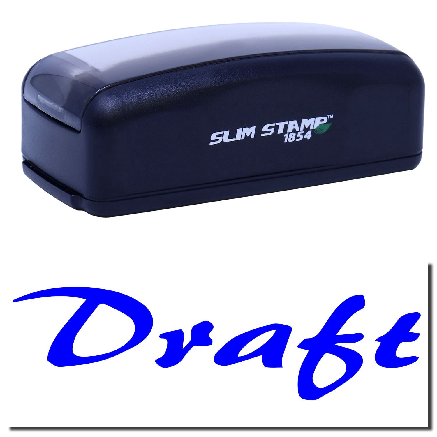 Large Pre-Inked Cursive Draft Stamp, Slim 1854, Ultra Slim Design ...