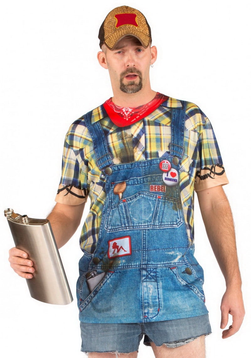 Mens Faux HillBilly Guy Long Sleeve T-Shirt - Walmart.com