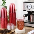 50 Sets Clear Plastic Coffee Cups with Sip Lids, Disposable Plastic PET ...