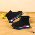 Boys Girls Light Up Walking Shoes Stretchy Mesh Non Slip Tennis Shoes ...