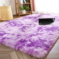 Junovo Luxury Velvet Shag Area Rug, Soft and Fluffy, 4'x6', Purple for ...