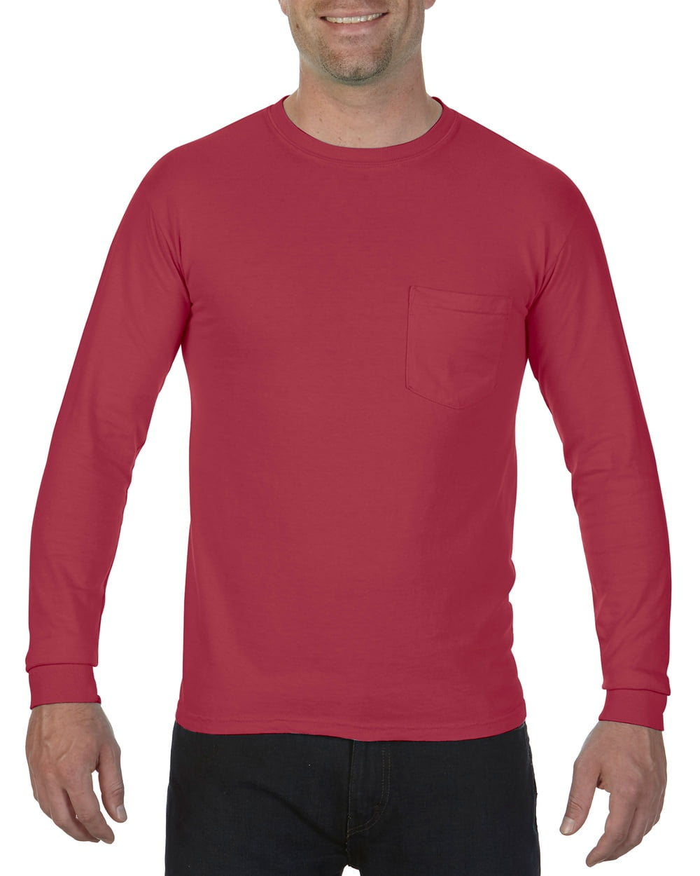 ComfClrs L/S Pocket T Brick - Walmart.com