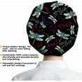 2Pcs 2 Colors Cotton Adjustable Printed Bouffant Hats Working Caps for ...