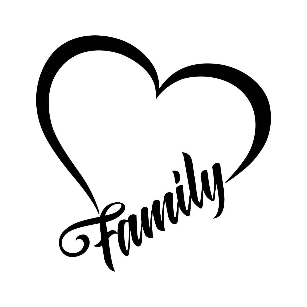 Family Heart Sticker Decal Die Cut - Self Adhesive Vinyl - Weatherproof ...