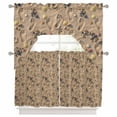 Beach Footprint Swag Curtains Valance and Tier Set, Summer Coastal ...