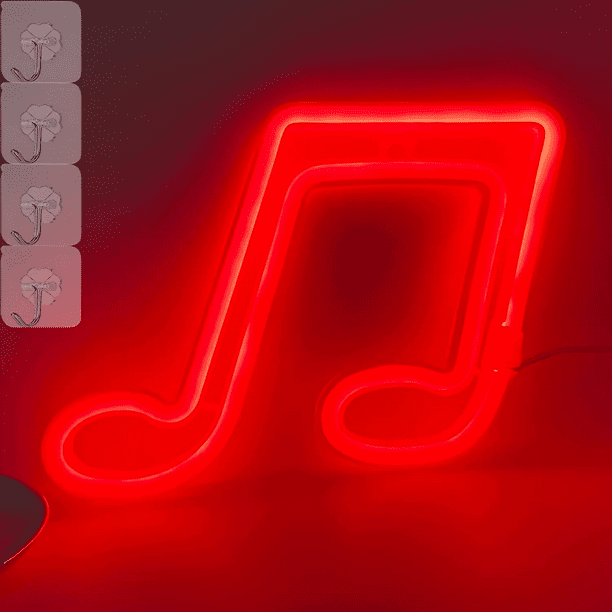 Music Note Neon Signs LED Neon Light USB or Battery Operated LED Neon ...