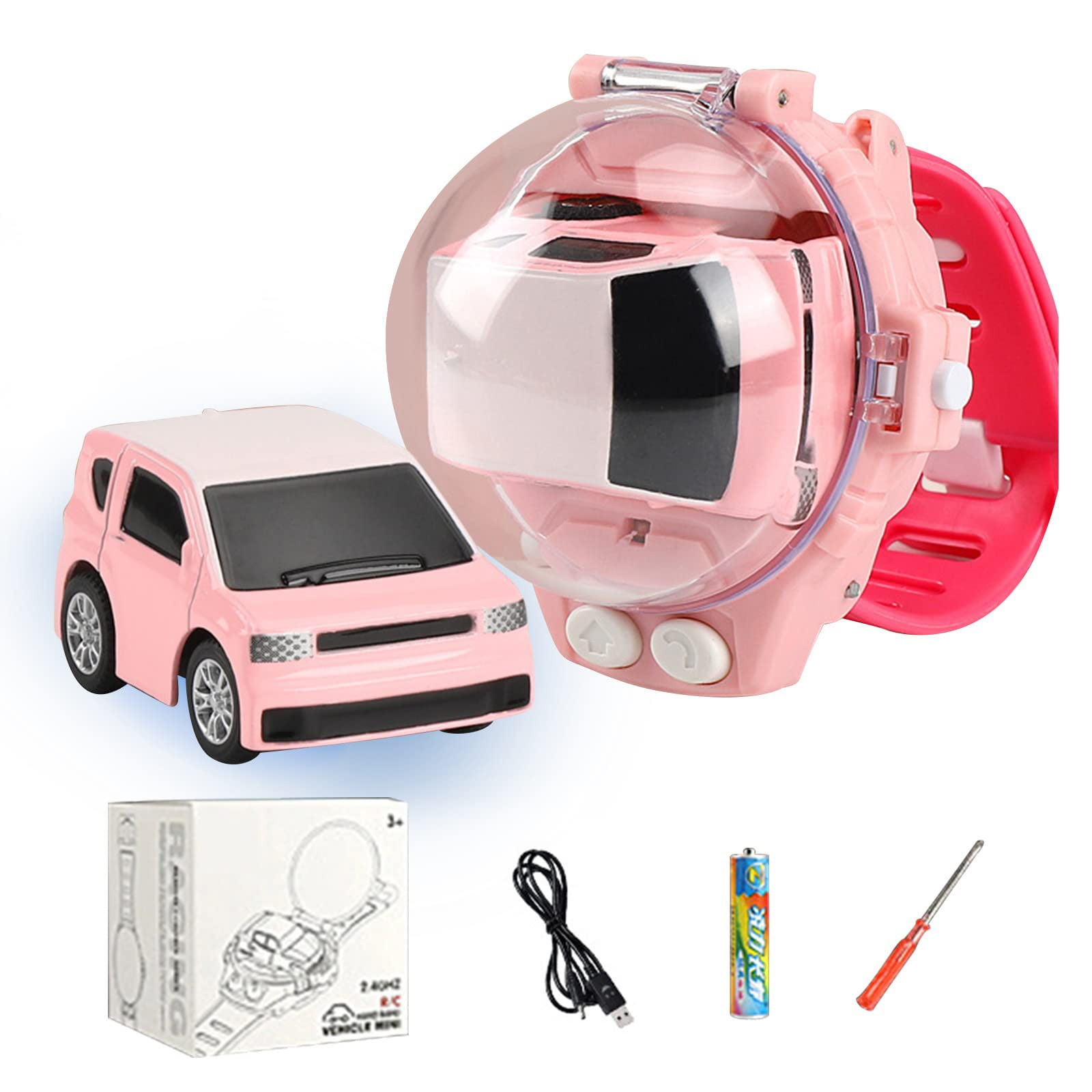 QXKE Mini Remote Control Car Watch Toys, 2.4 Ghz Racing Car Watch With ...