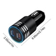 60W Fast Car Charger with 2 Type-C Ports, Plastic Material, Smart ...