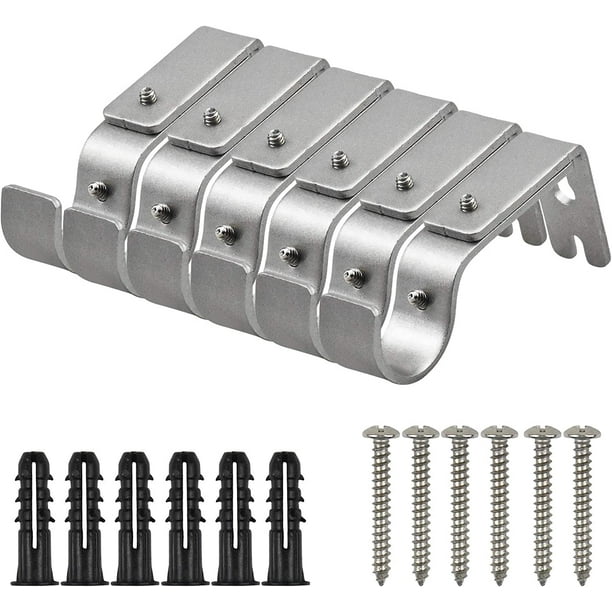 6 Piece Curtain Rod Bracket Kit, Adjustable Wall Bracket, Curtain Rod ...