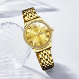 TAXAU Luxury Gold Watches For Womens Diamond Womens Watches With Gold Stainless Steel Band ...