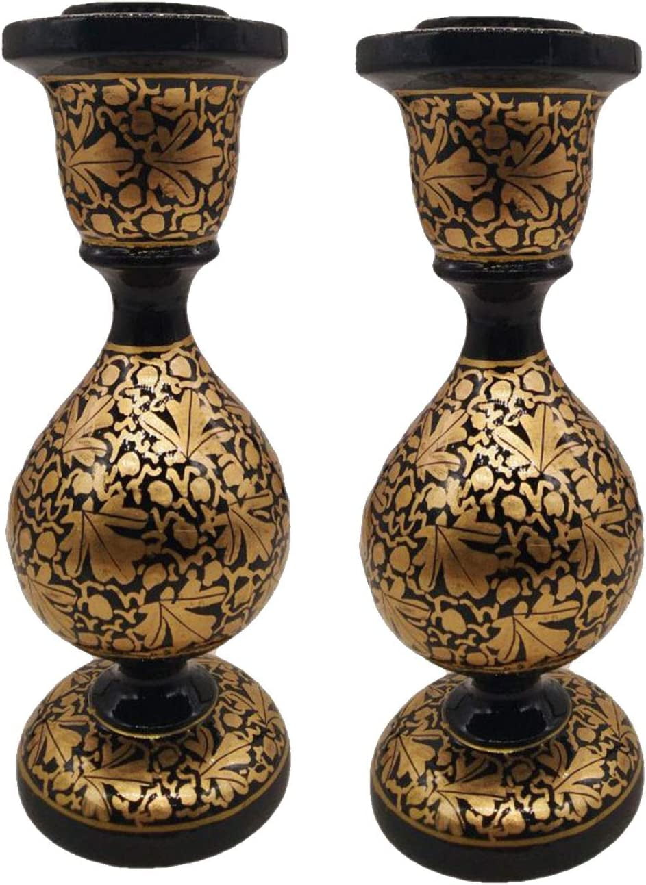 India Meets India Papier Mache Candlesticks Holder Set of 2 Candle ...