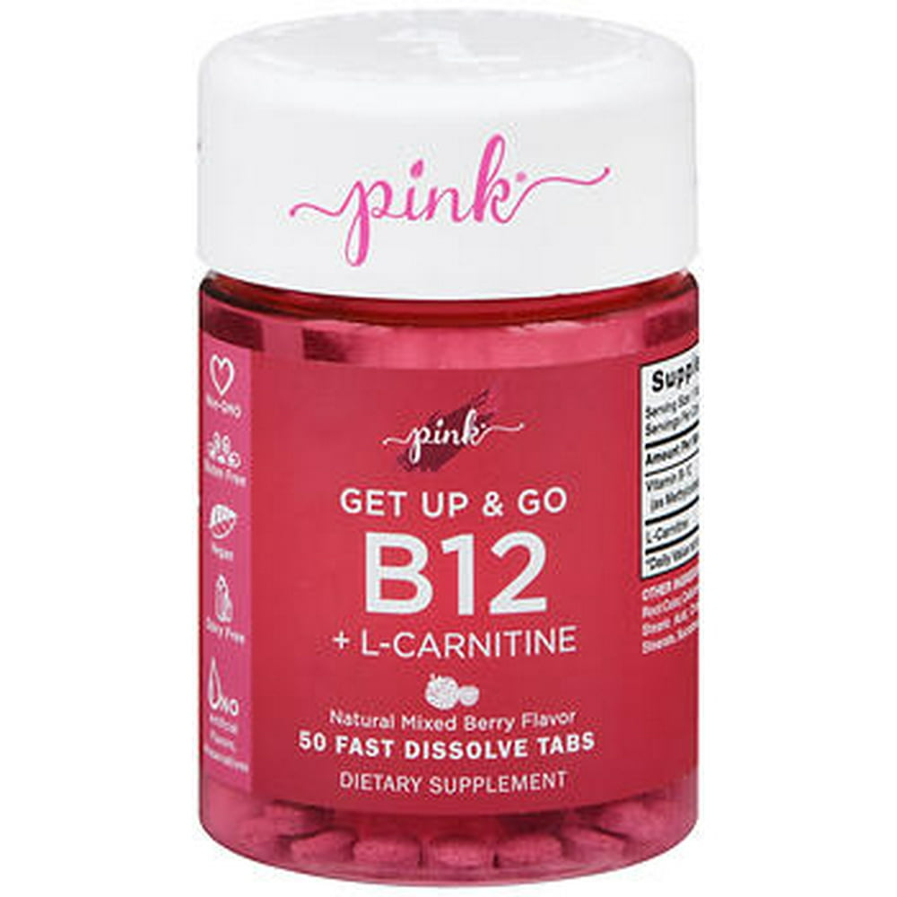 Nature's Truth Pink Get Up & Go B12 + L-Carnitine Fast Dissolve Tabs ...
