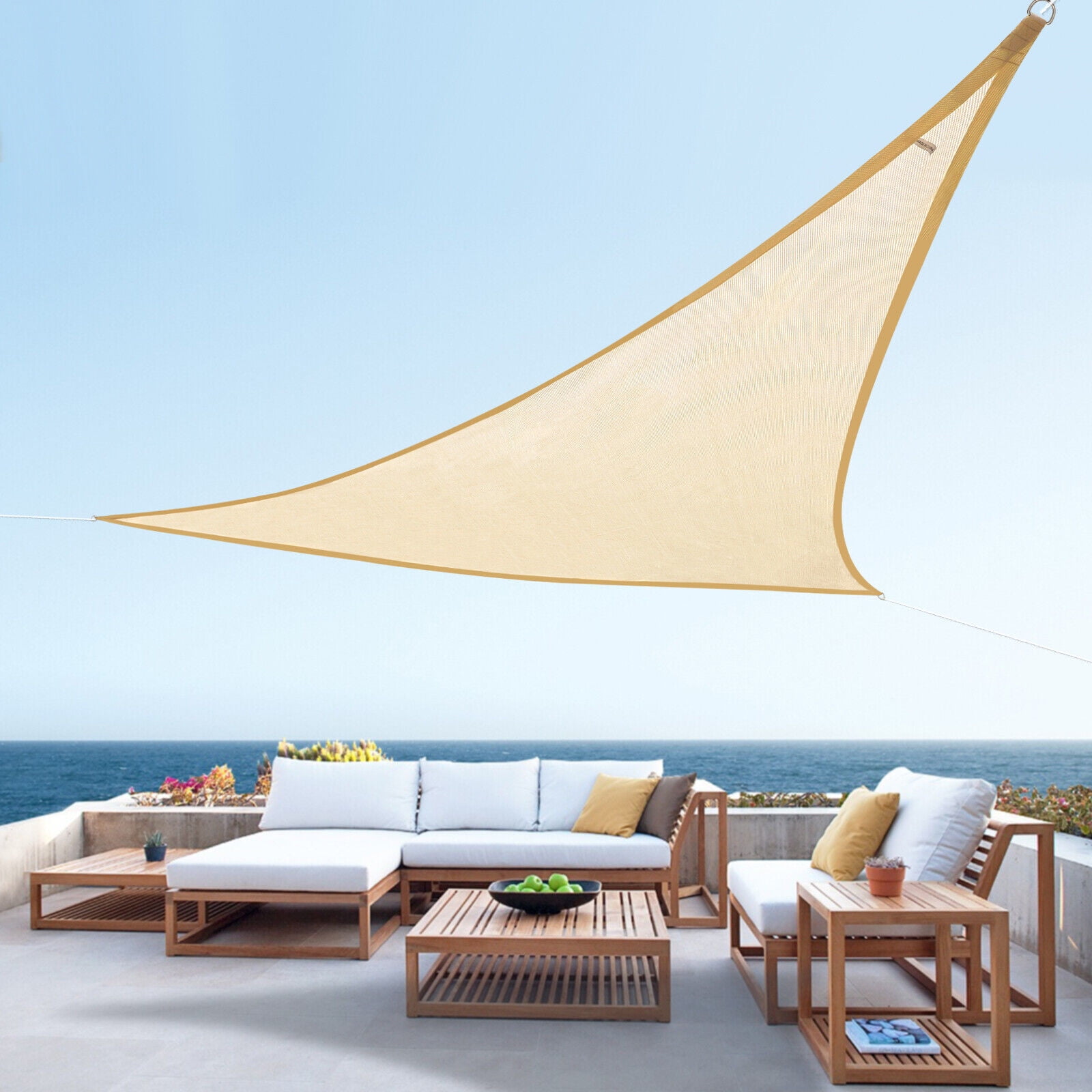 Miumaeov Backyard Shade Sail Triangle for lawn Garden Sun Shade Sail ...