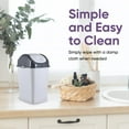 Compact 5L Plastic Trash Bin with Swing Lid - Portable Garbage Can for ...