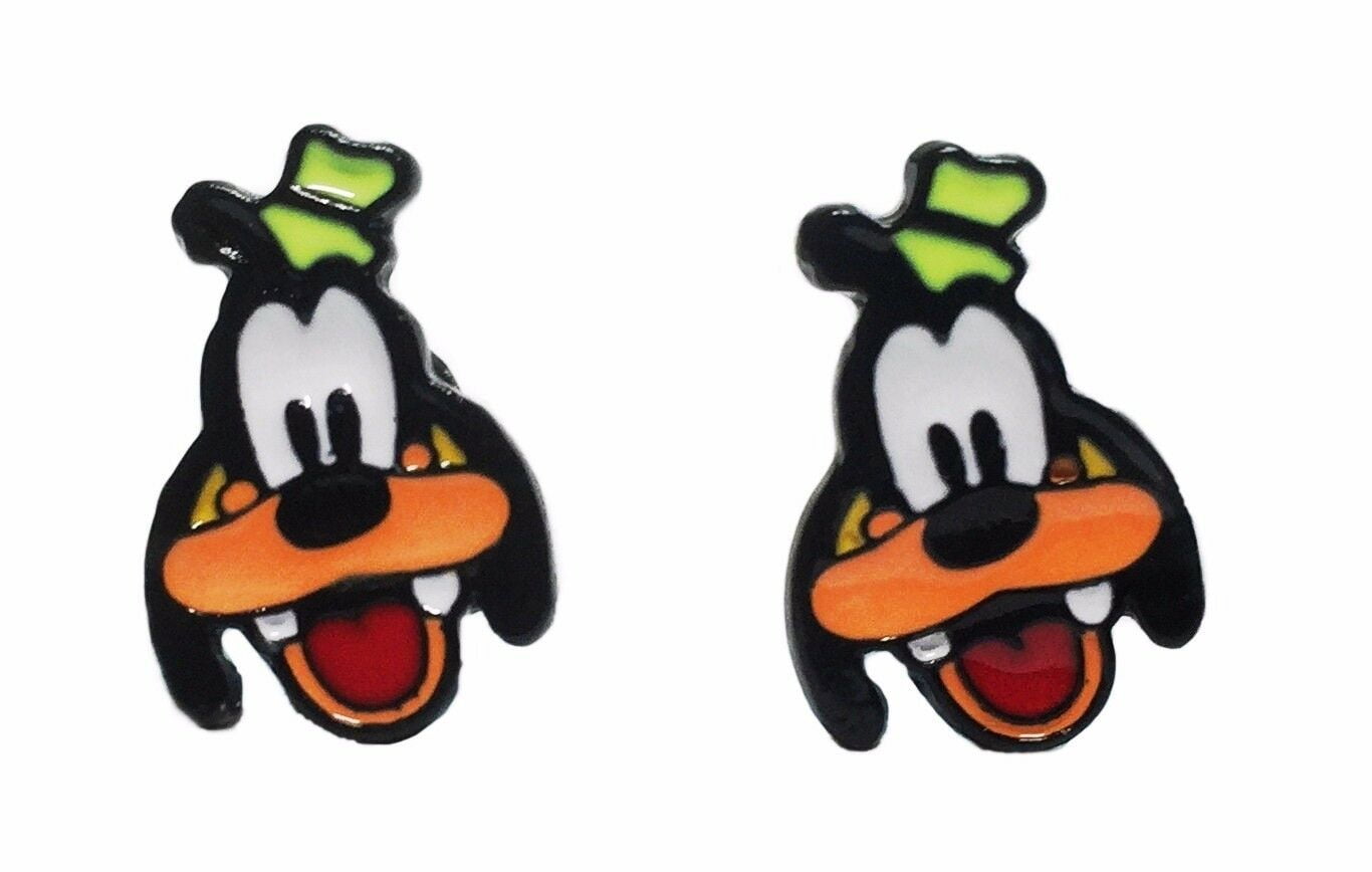 Goofy Character Metal Enamel Stud Earrings - Walmart.com