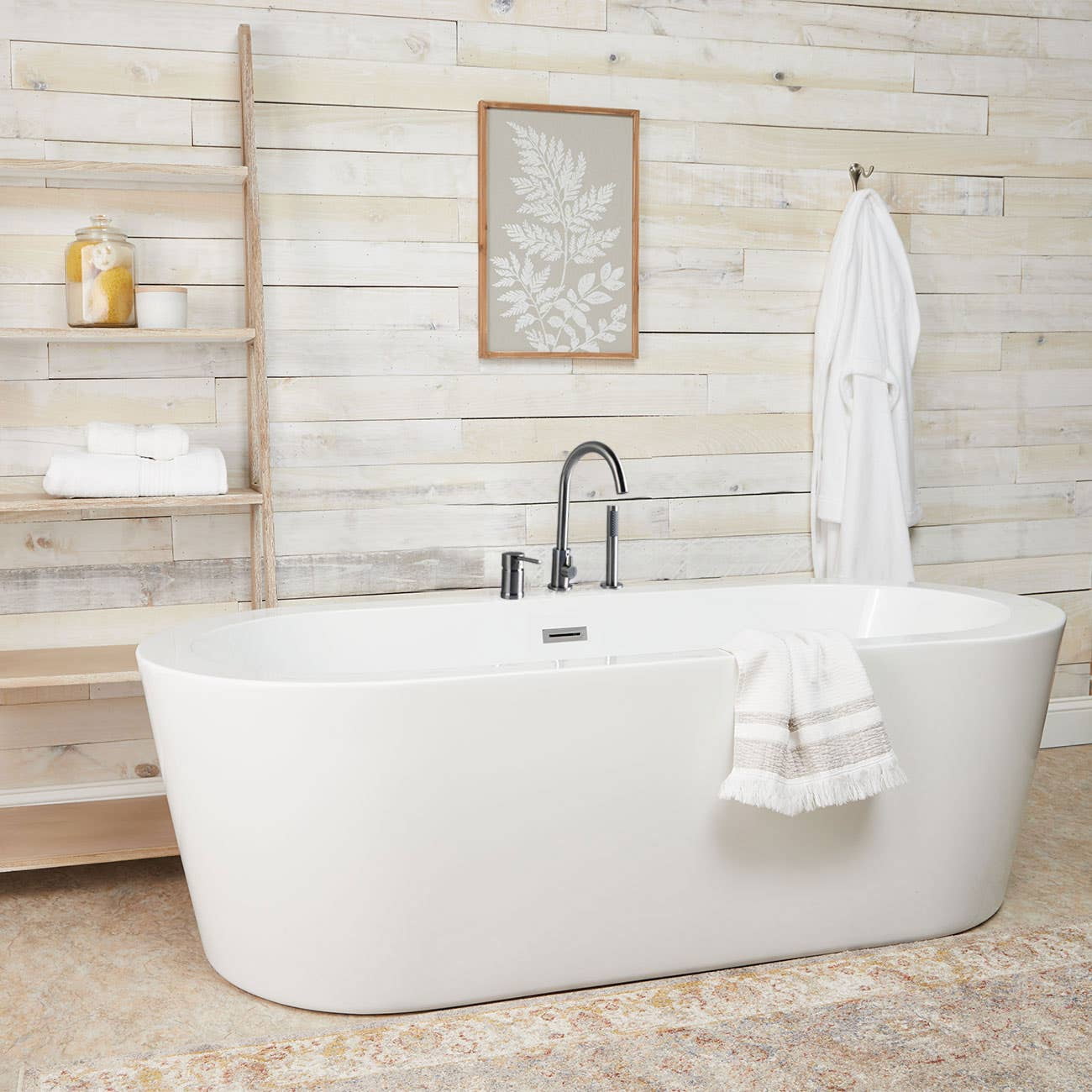 Marion 70 Inch Acrylic Double Ended Freestanding Tub Package - Walmart.com