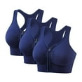 AHTJRT 3 Pcs Workout Bras Front Zipper Criss Cross Bralettes Racerbacks ...