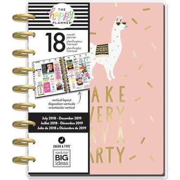 Happy Planner 18-Month Dated Medium Planner 7.75"X9.75"-Big Plans, Jul ...