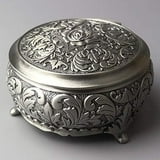 Sinzyo Round Emboss Alloy Metal Music Box Wind Up Movement Musical Boxs ...