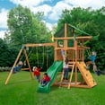 Gorilla Playsets Avalon Treehouse Swing Set with Canopy, Climbing Wall ...