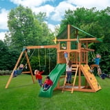 Gorilla Playsets Avalon Treehouse Wooden Swing Set with Vinyl Canopy ...