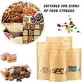 100 Pcs Resealable Stand Up kraft Paper Bags with Window for Packaging ...