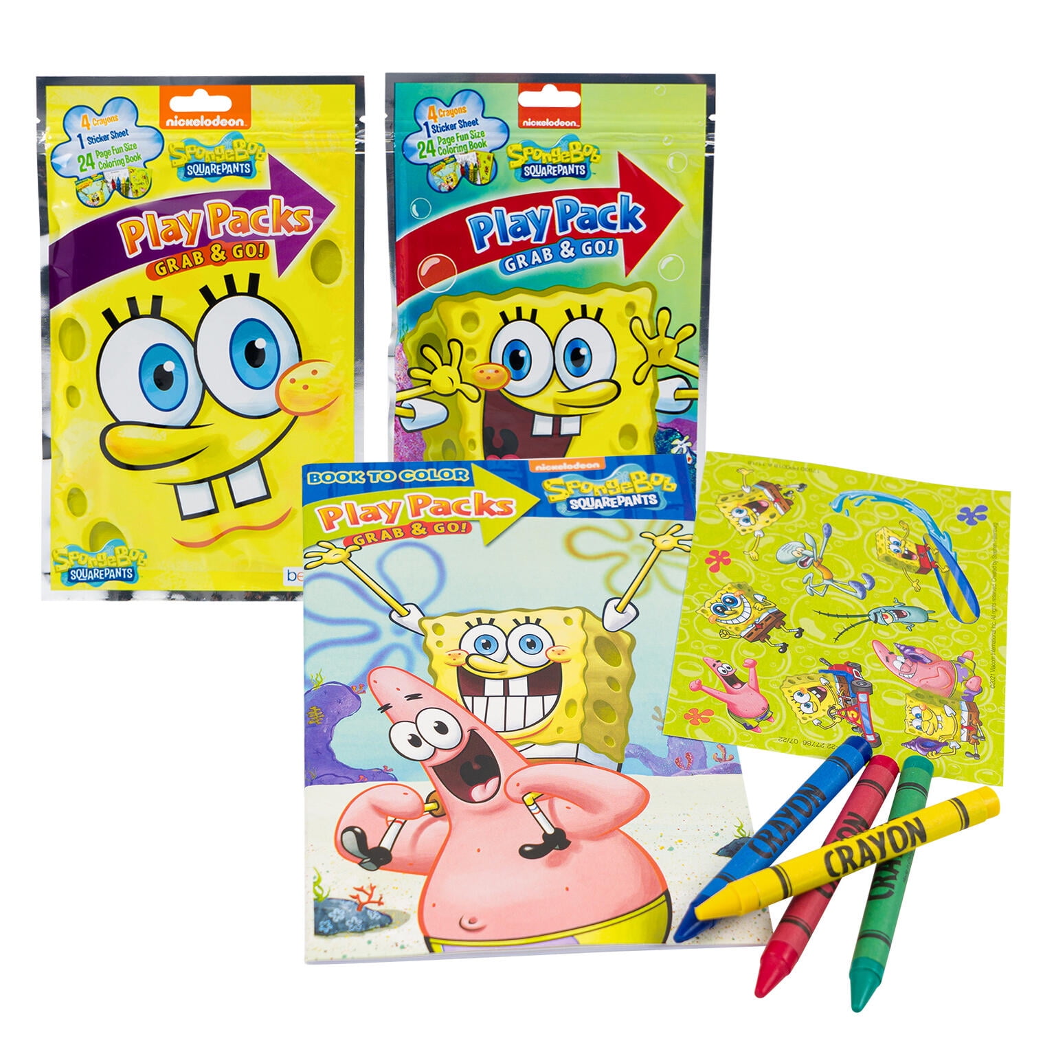 12 Set SpongeBob Squarepants Play Pack- 2 Assortments - Walmart.com